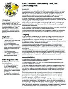 IUOE, Local 150 Scholarship Rules 2023-2024 | IUOE Local 150 ...